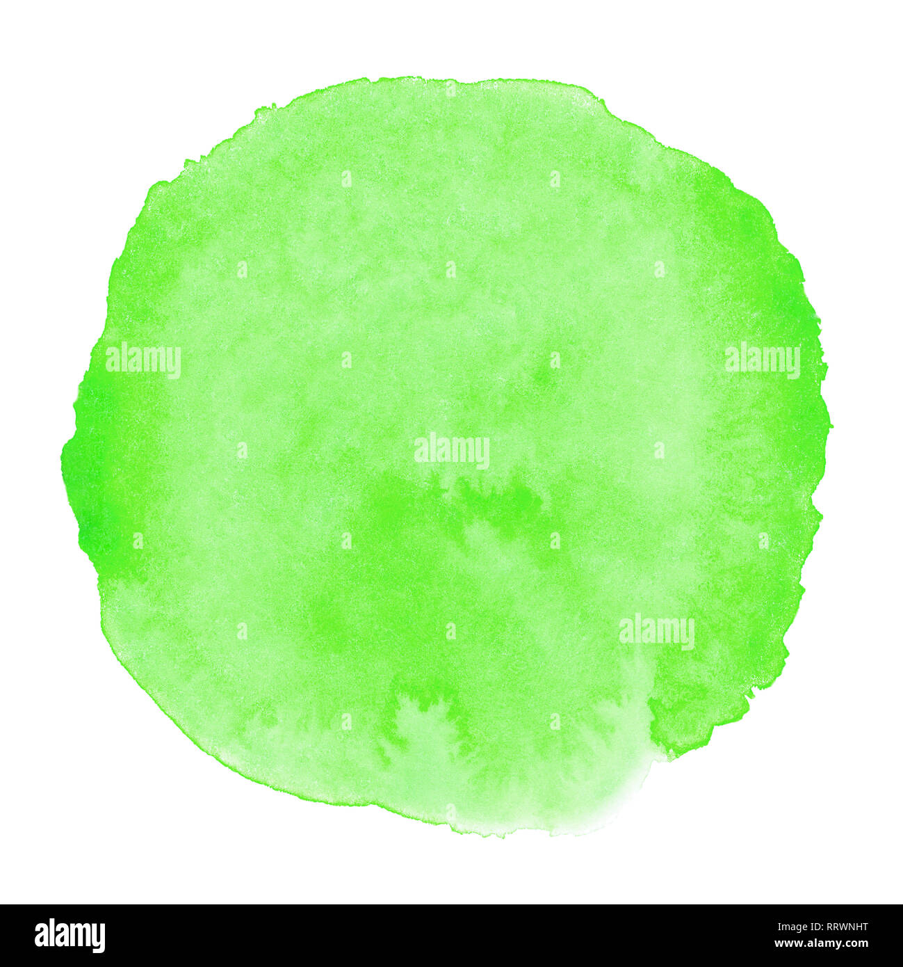 Green watercolor background for textures and backgrounds, circle round ...