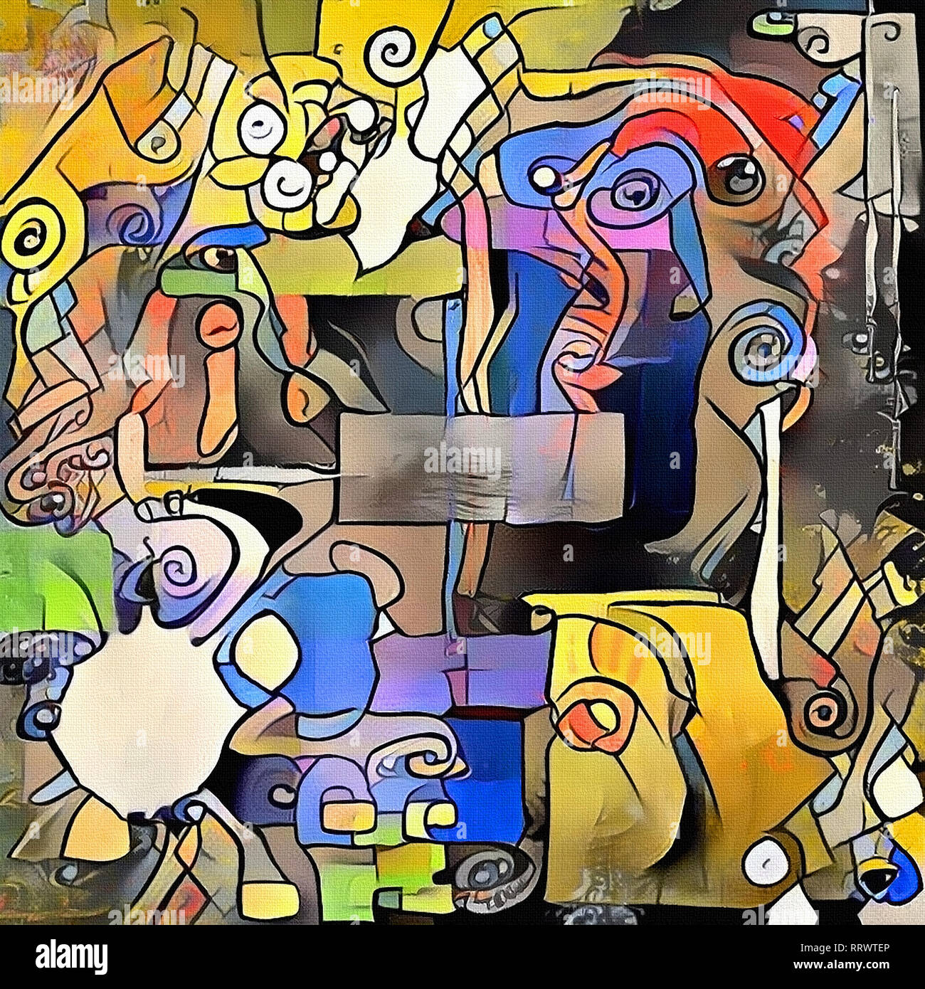 Classic trend of abstract painting. Exercises for imagination Stock ...