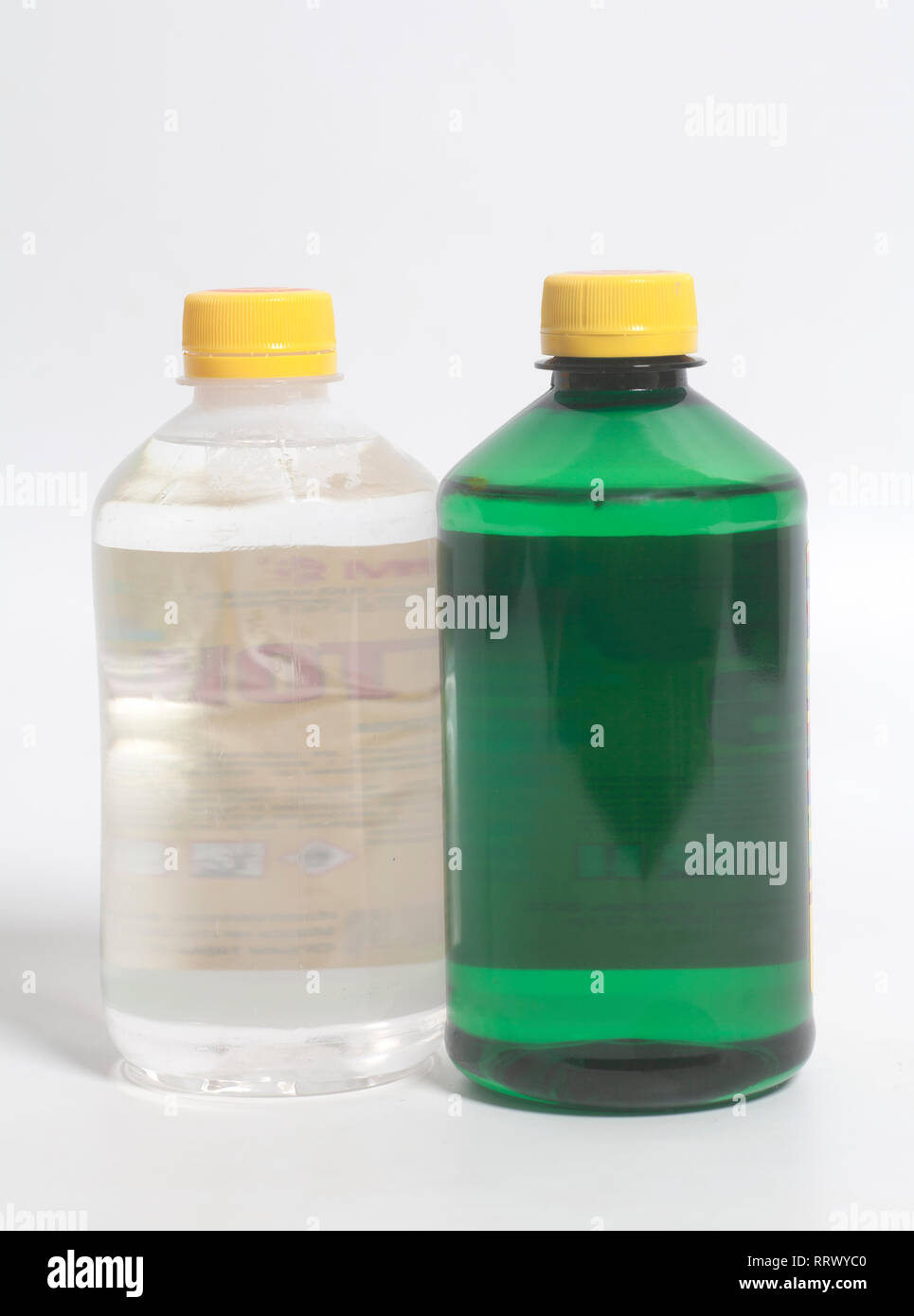 Bottles with acetone Stock Photo - Alamy