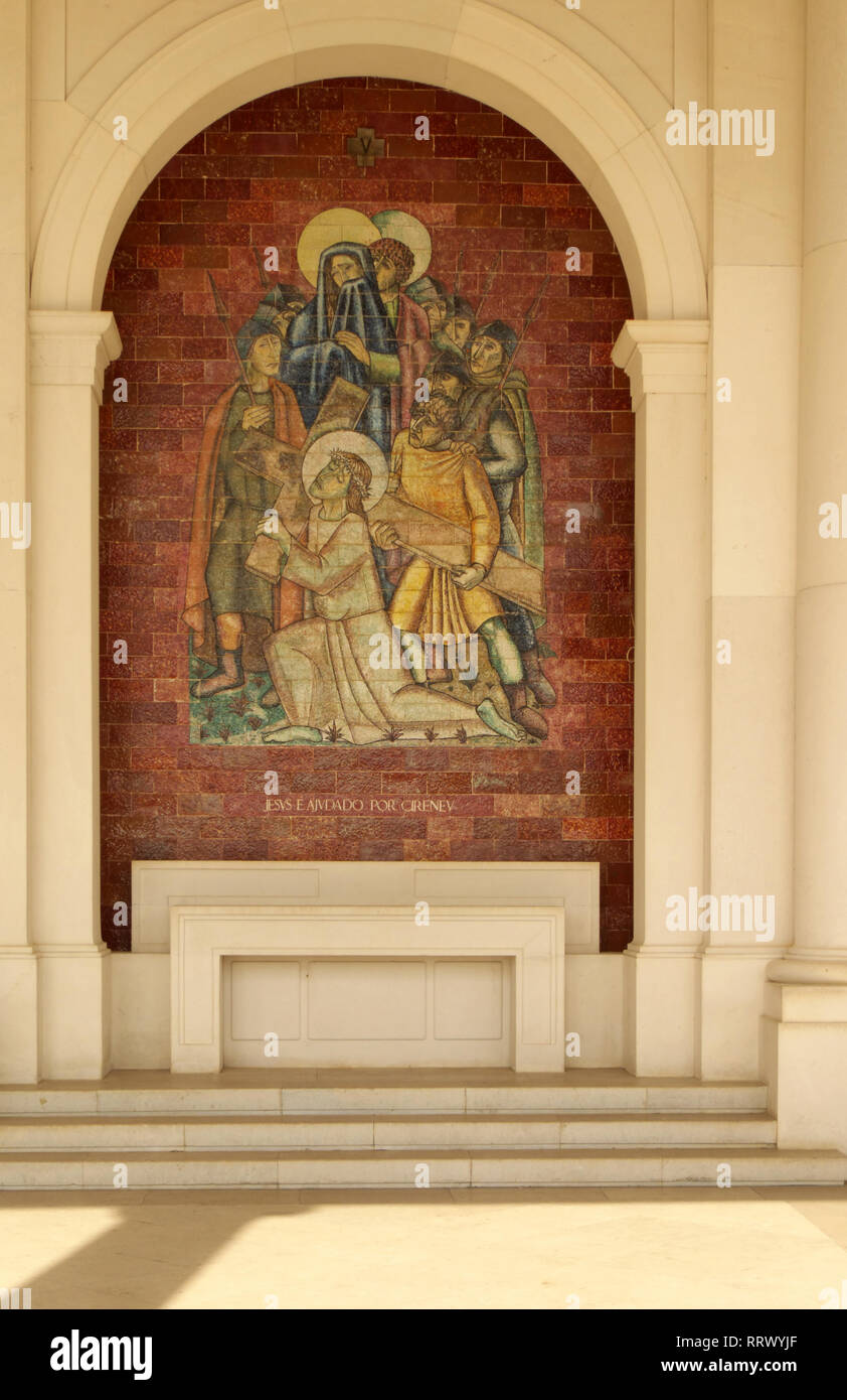 On e of the stations of the sacred way in Fátima, Portugal Stock Photo ...