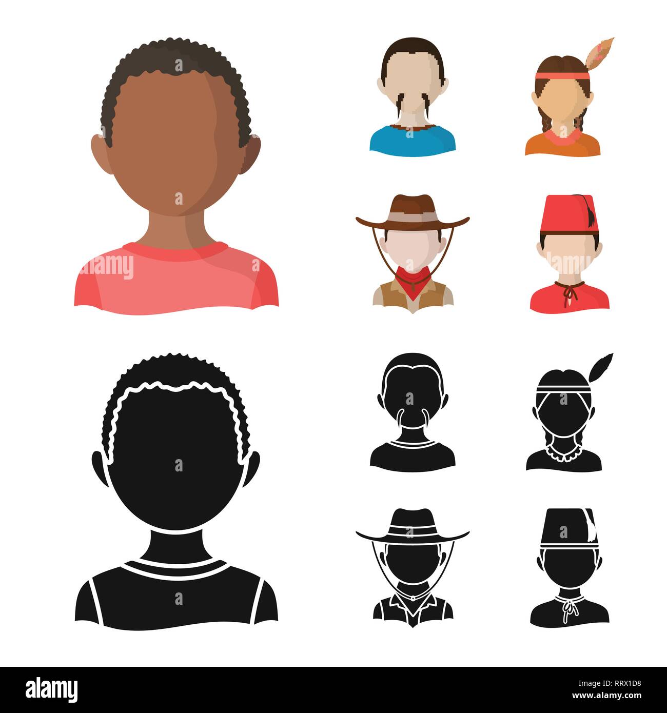 Vector illustration of imitator and resident symbol. Set of imitator ...