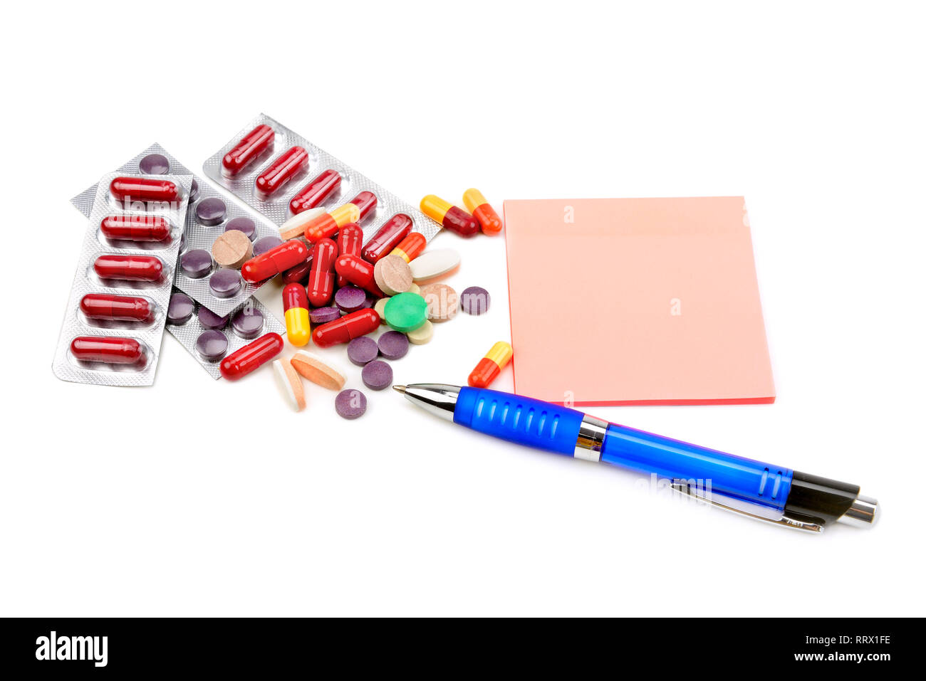set of pills isolated on white background Stock Photo - Alamy
