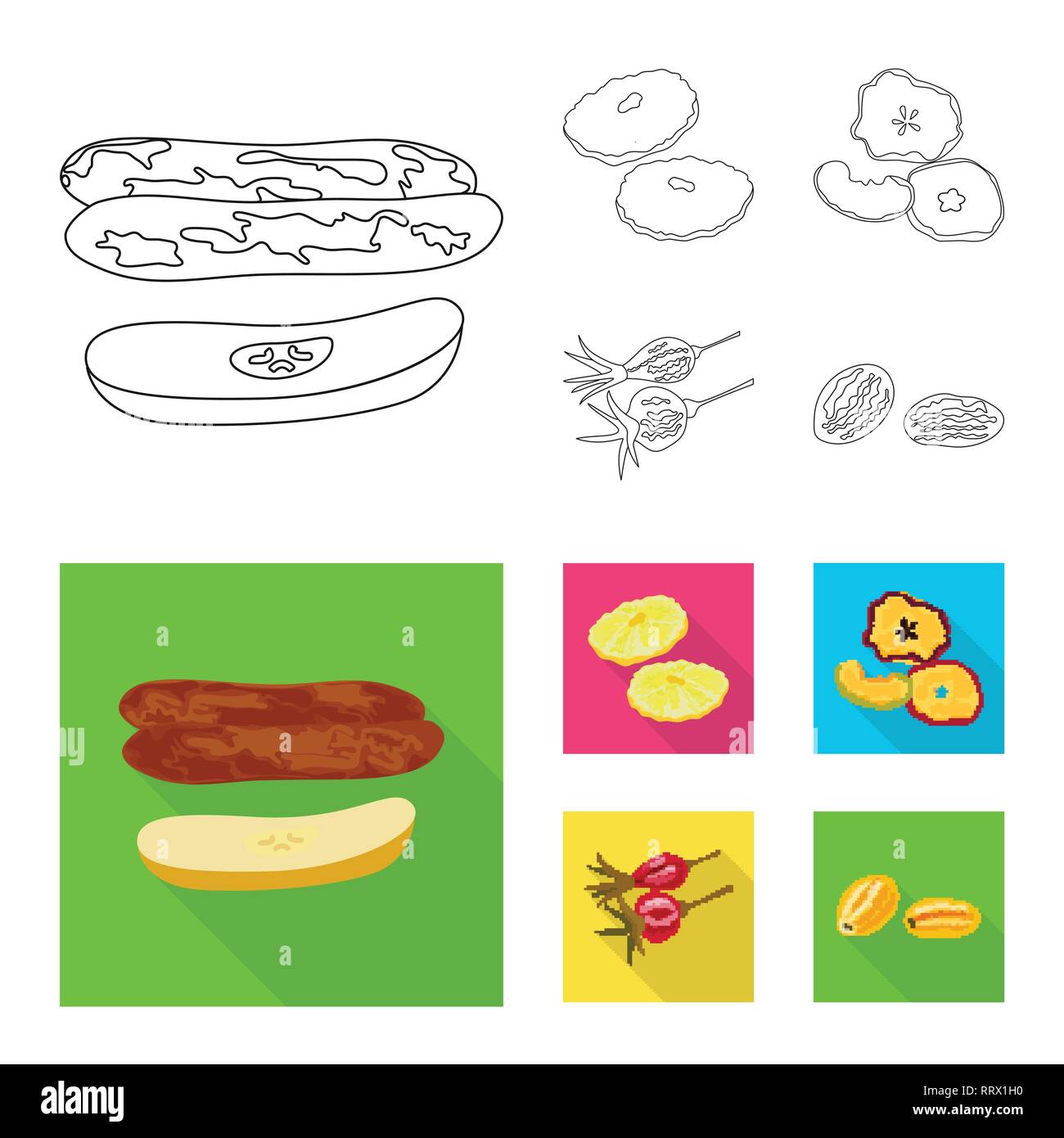 Vector illustration of food and raw logo. Set of food and nature vector ...