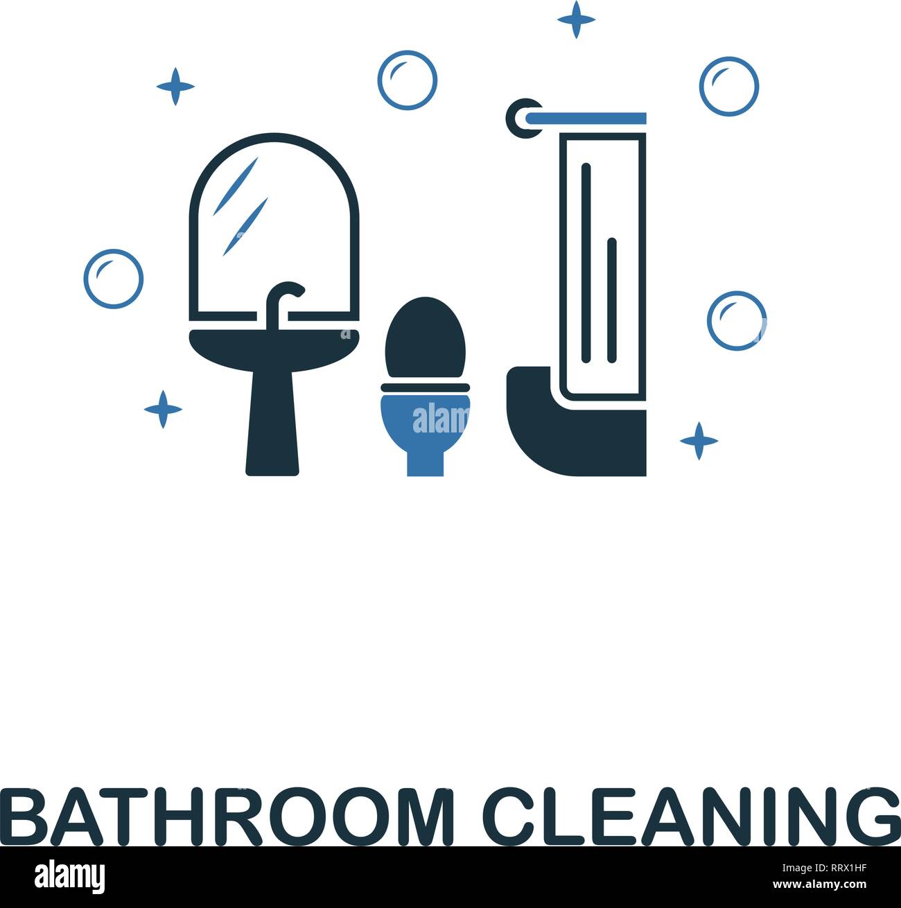 Bathroom Cleaning icon. Creative two colors design from cleaning icons ...