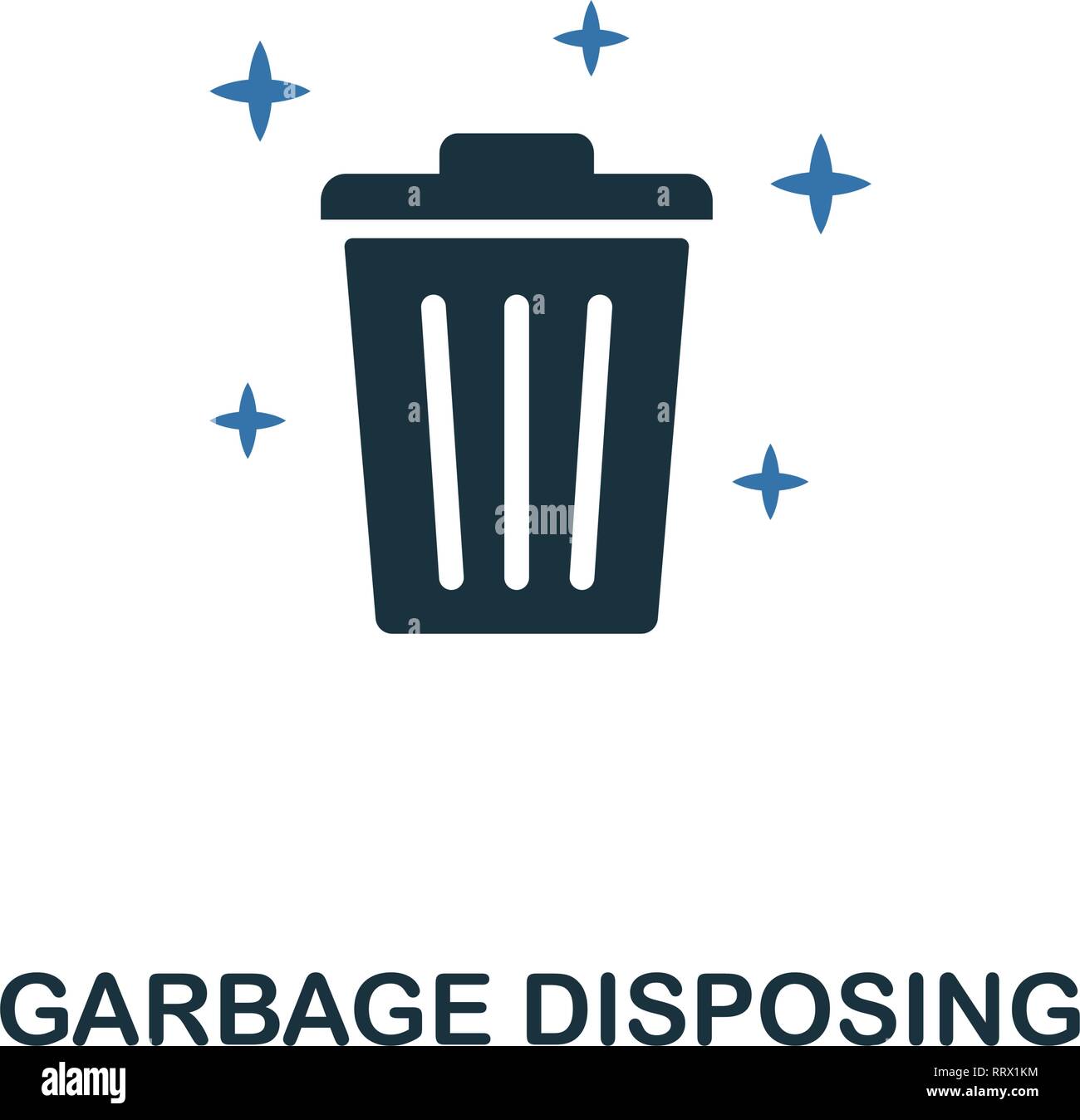 Garbage Disposing icon. Creative two colors design from cleaning icons ...