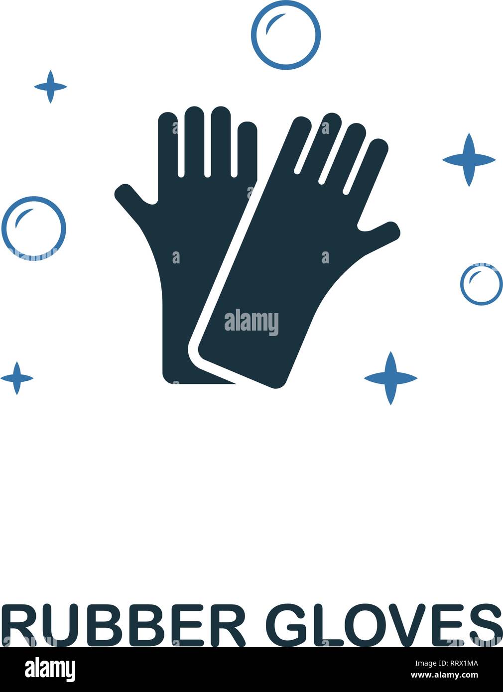 Rubber Gloves icon. Creative two colors design from cleaning icons ...