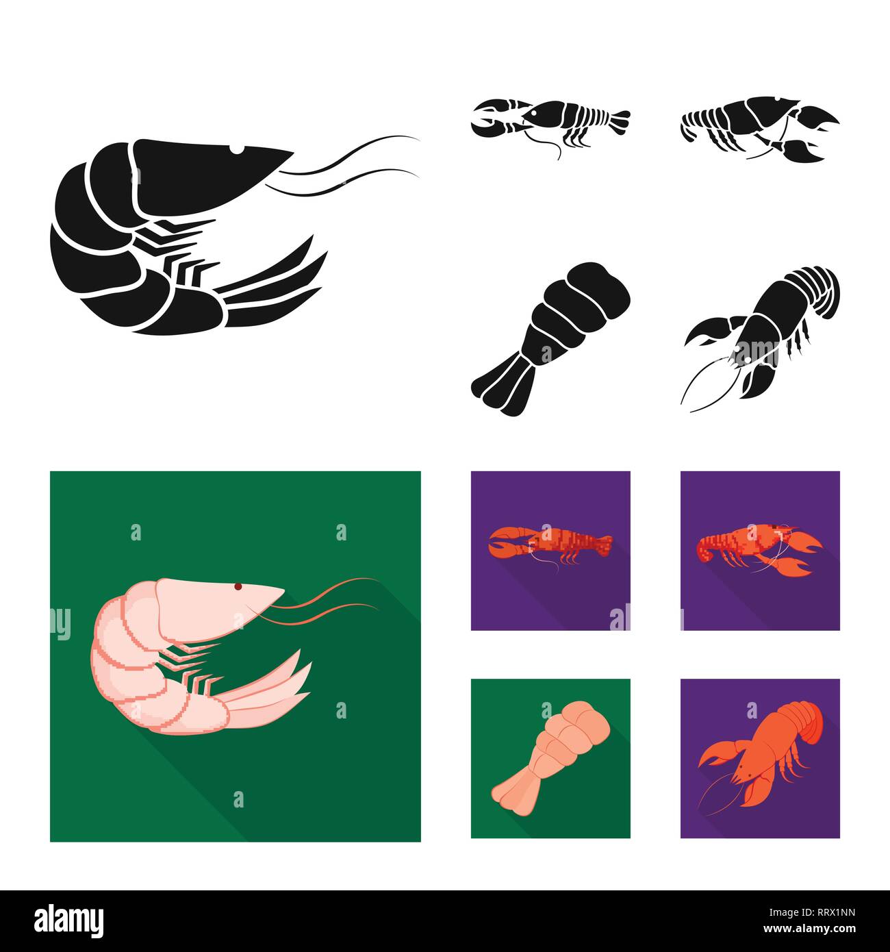 Vector illustration of appetizer and ocean logo. Set of appetizer and ...