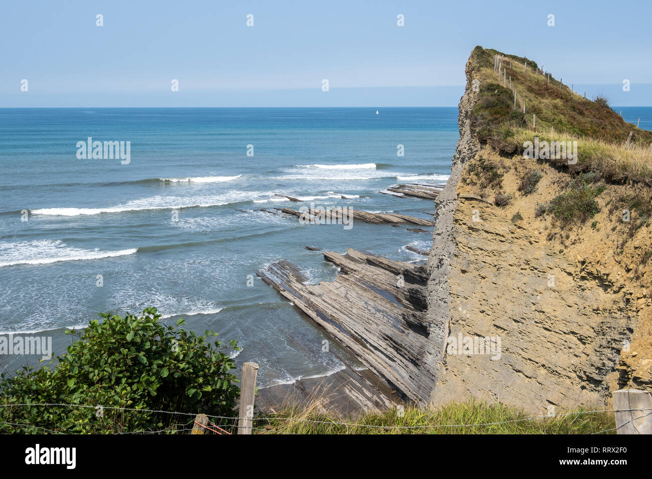 Flysch Coast of Sakoneta, Zumaia, Spain. Flysch is a sequence of ...