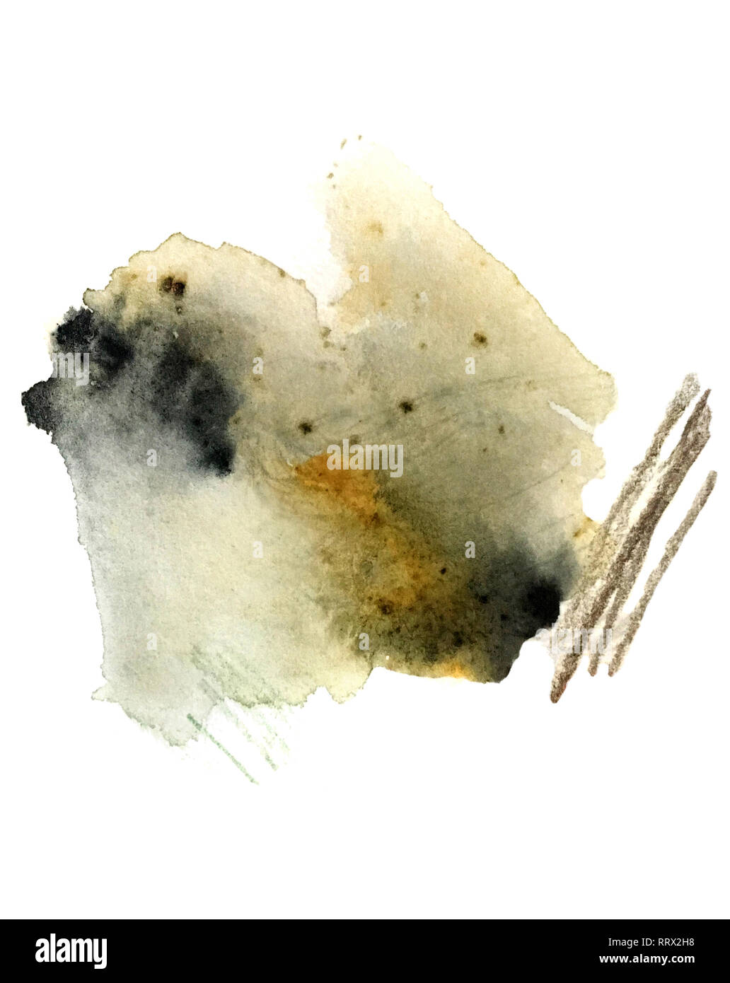 Big watercolor blots isolated on white background. Colorful hand drawn ...