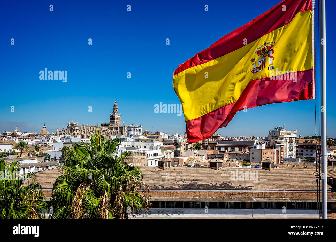 Seville spain spanish flag hi-res stock photography and images - Alamy
