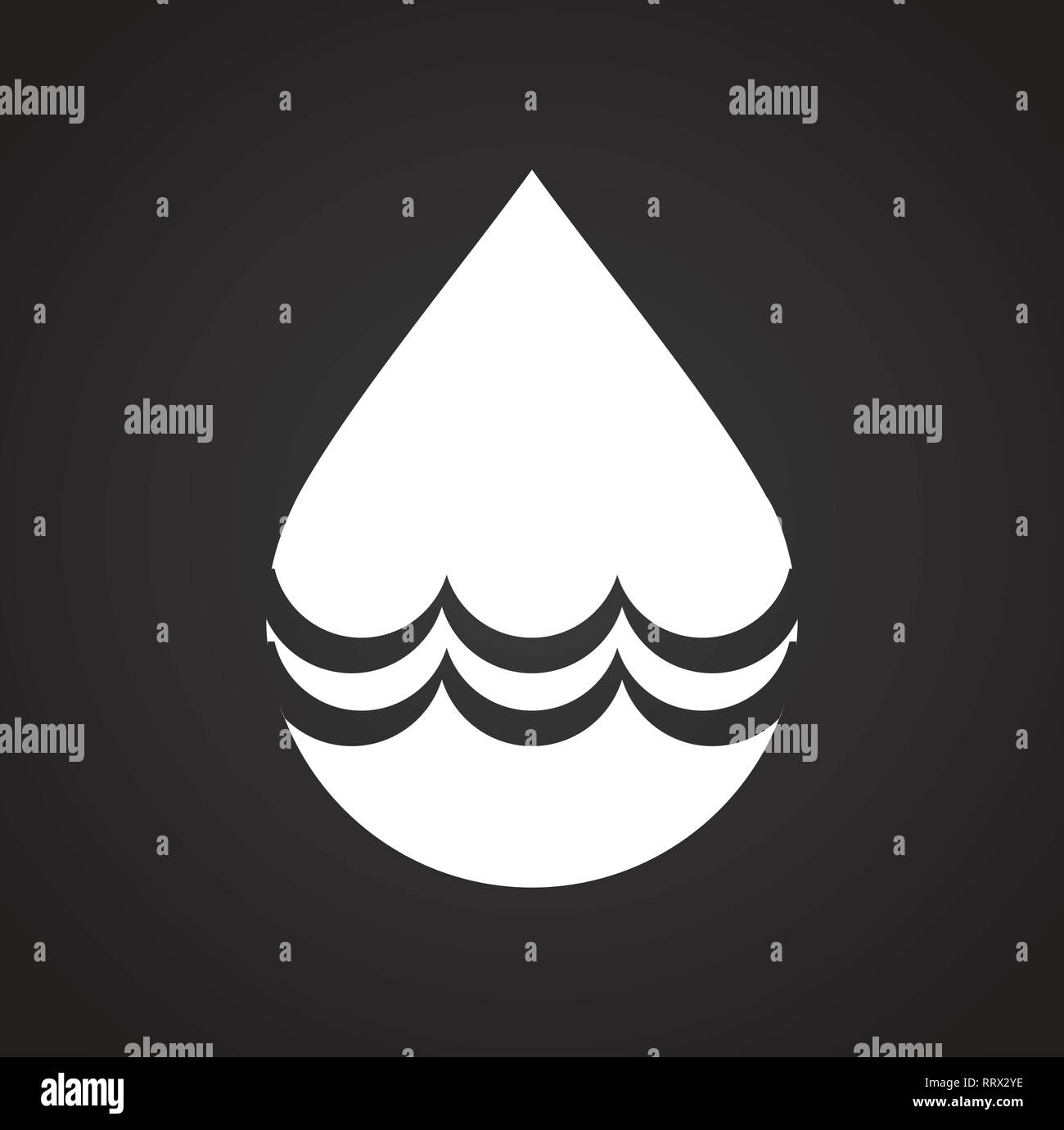 Drop water icon on black background for graphic and web design, Modern ...
