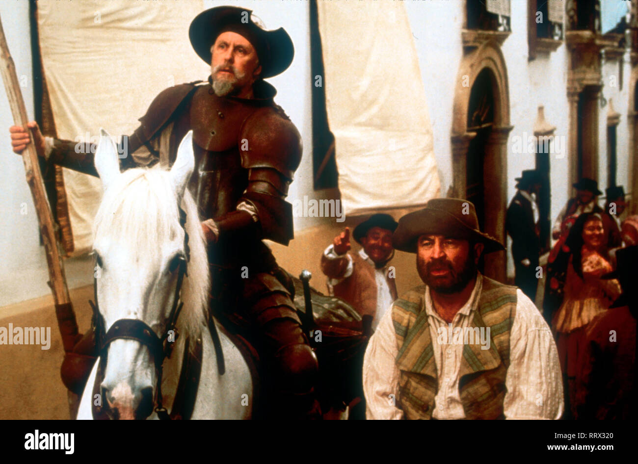 Los Angeles.CA.USA. John Lithgow as Don Quixote and Bob Hoskins as ...