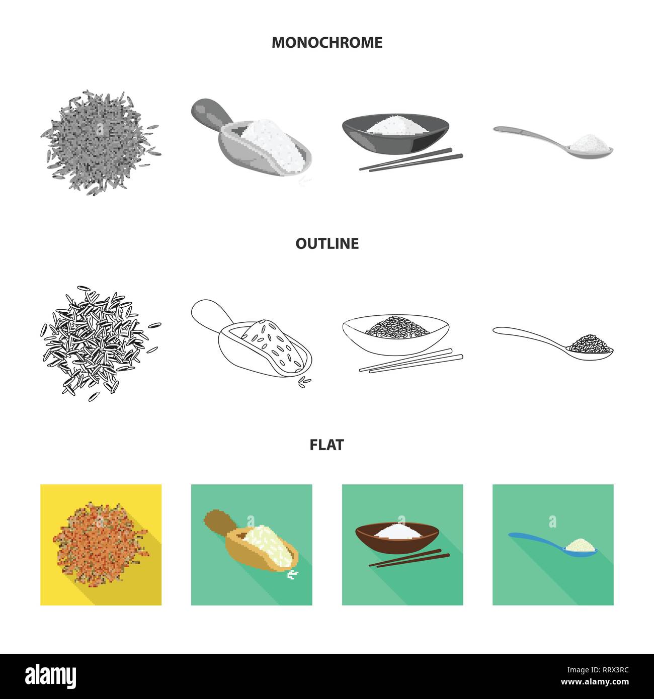 Vector illustration of crop and ecological symbol. Set of crop and ...