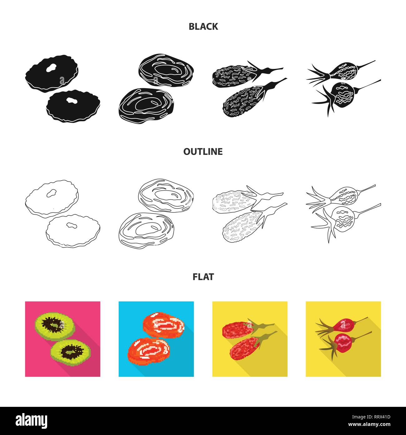 Vector design of food and raw symbol. Set of food and nature stock ...