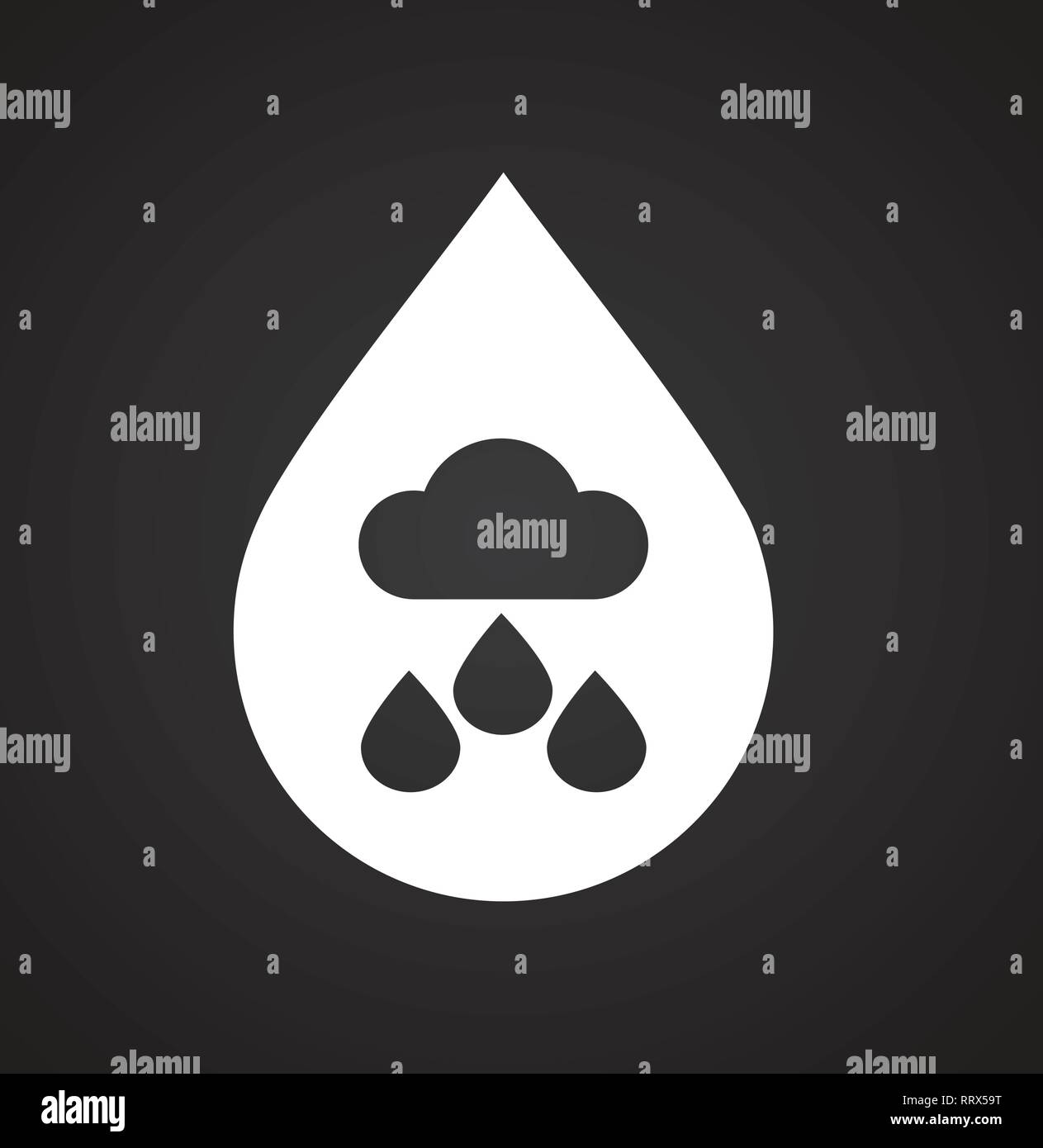 Drop water icon on black background for graphic and web design, Modern ...