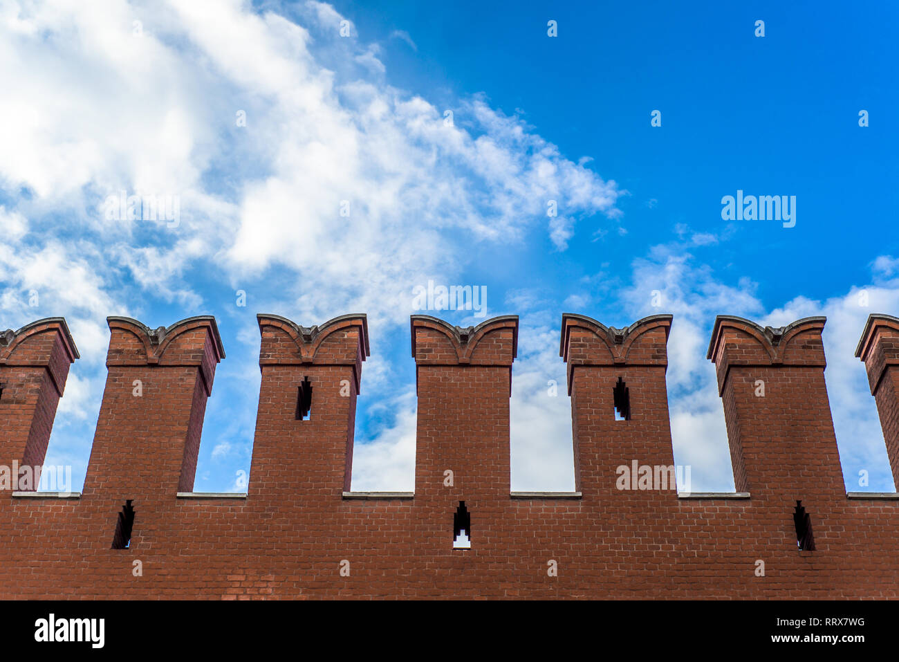 Russia, Red Square. Moscow Kremlin wall architecture element Stock ...