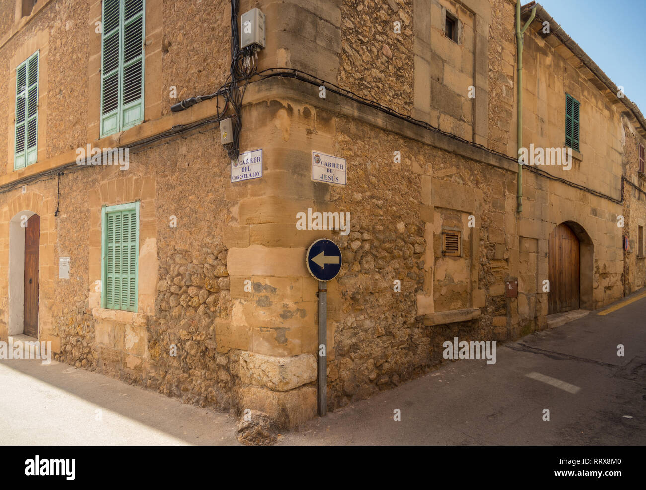 Traditional building in Pollenca town, Mallorca (Majorca), Balearic ...