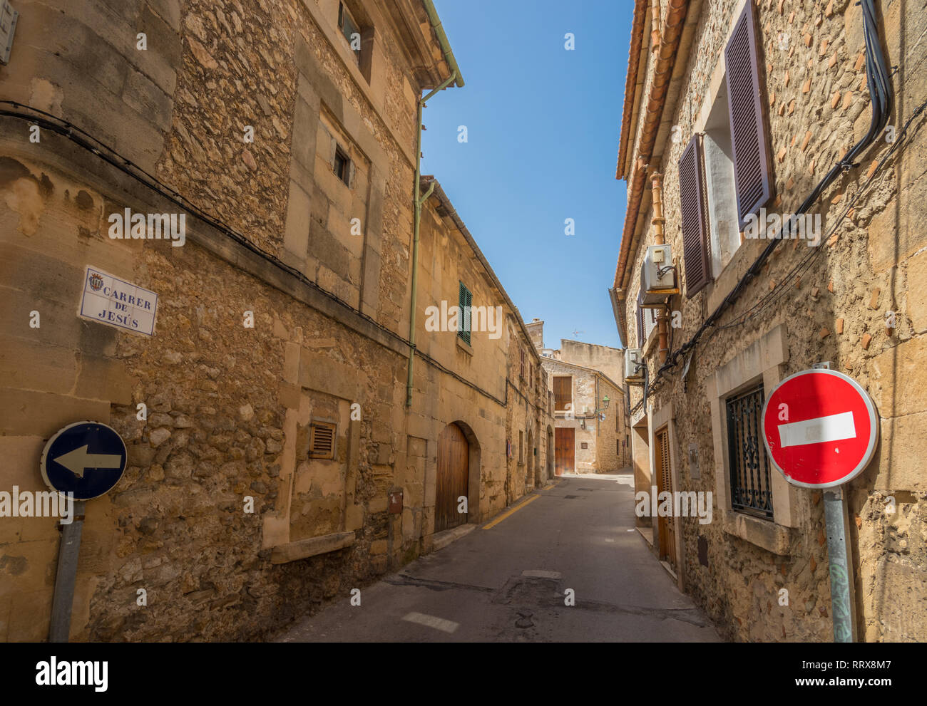 Traditional building in Pollenca town, Mallorca (Majorca), Balearic ...