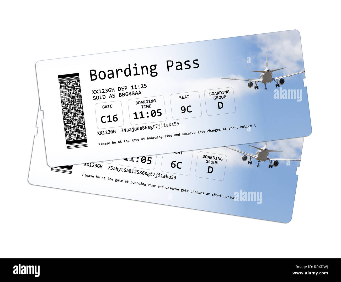 Airline passenger boarding pass barcode hi-res stock photography and ...