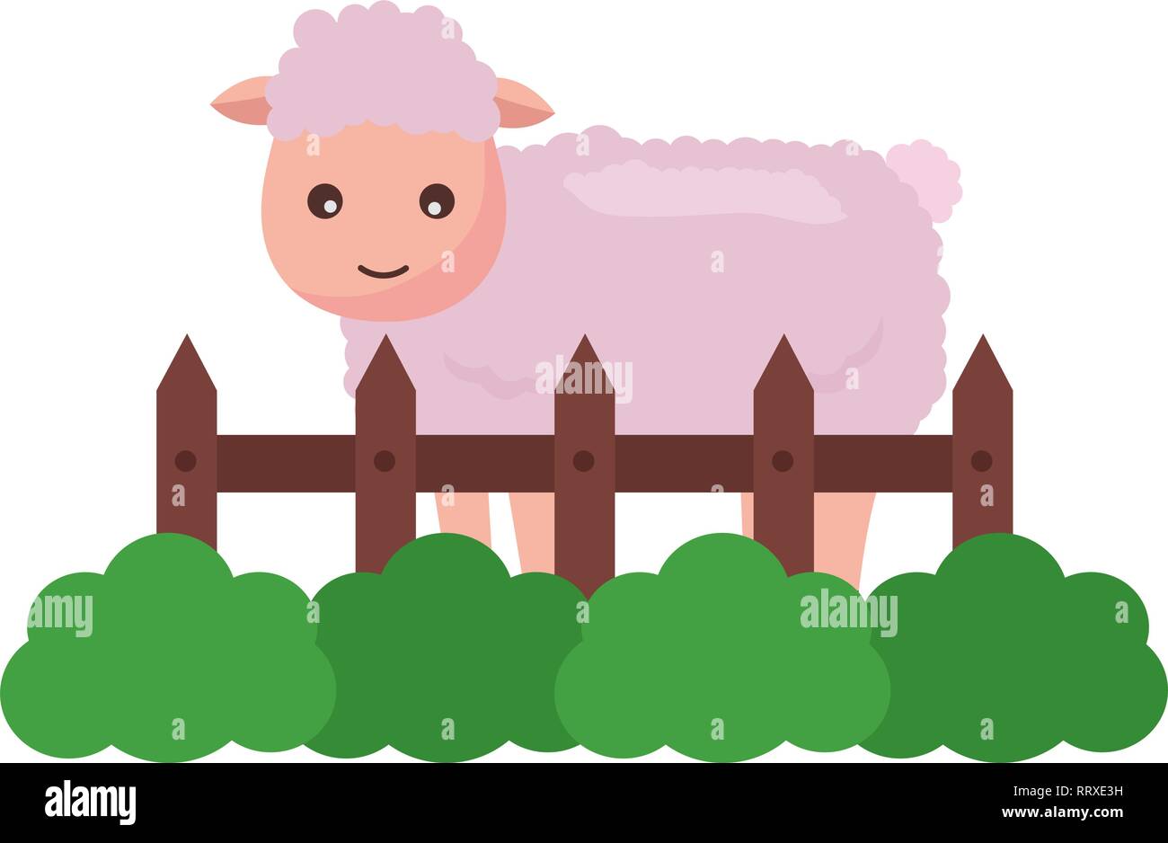 sheep fence farm Stock Vector Image & Art - Alamy