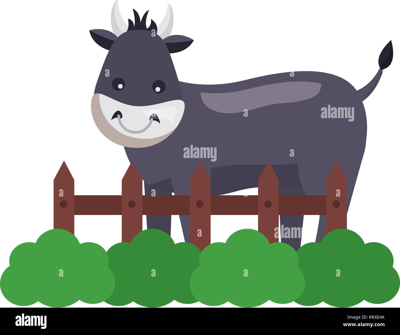 bull fence farm Stock Vector Image & Art - Alamy