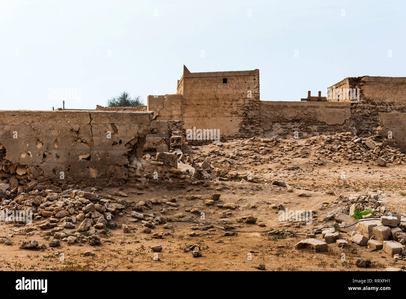 Al Jazirah al Hamra heritage old village ruins in the UAE Stock Photo ...