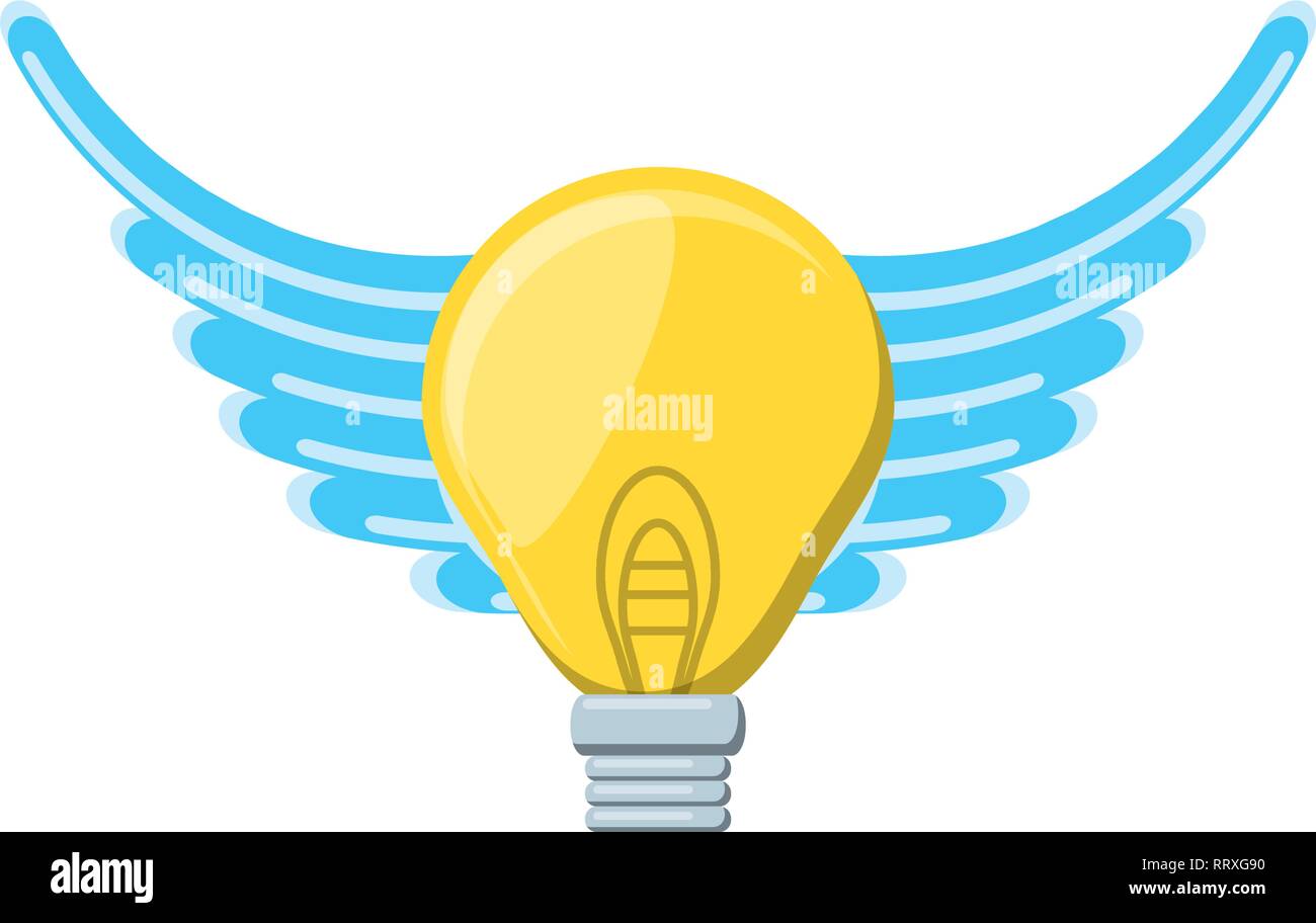 light bulb with wings isolated icon vector illustration design Stock ...
