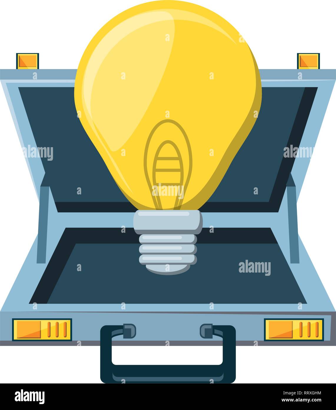 portfolio briefcase with light bulb vector illustration design Stock ...