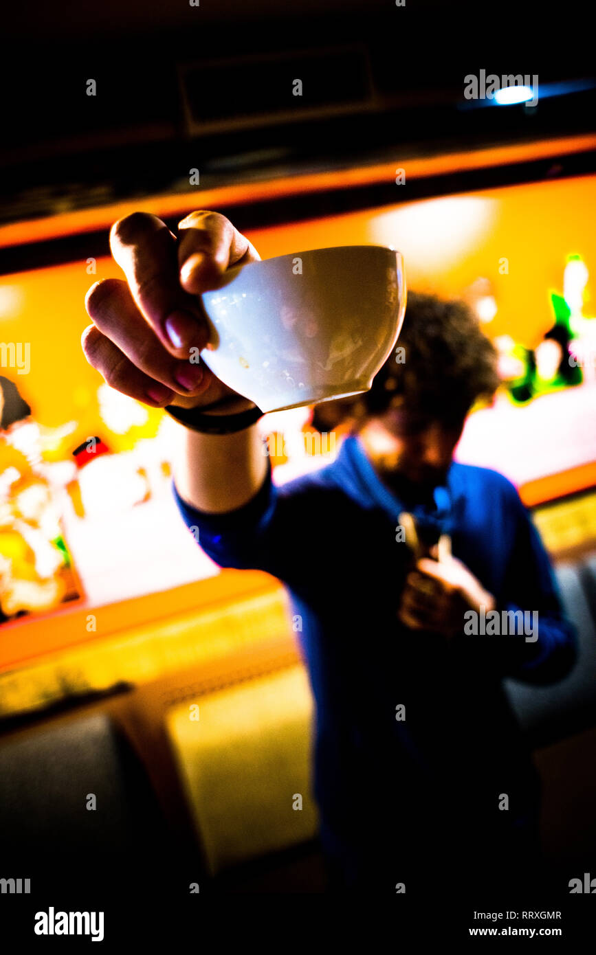 The decisive moment of the last cup opening Stock Photo - Alamy