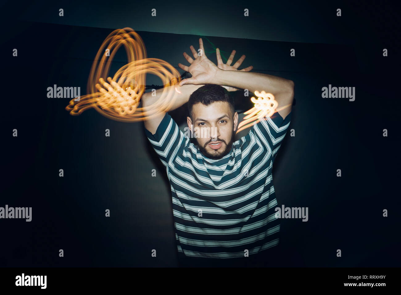 Bearded man dancing camera indoors hi-res stock photography and images ...