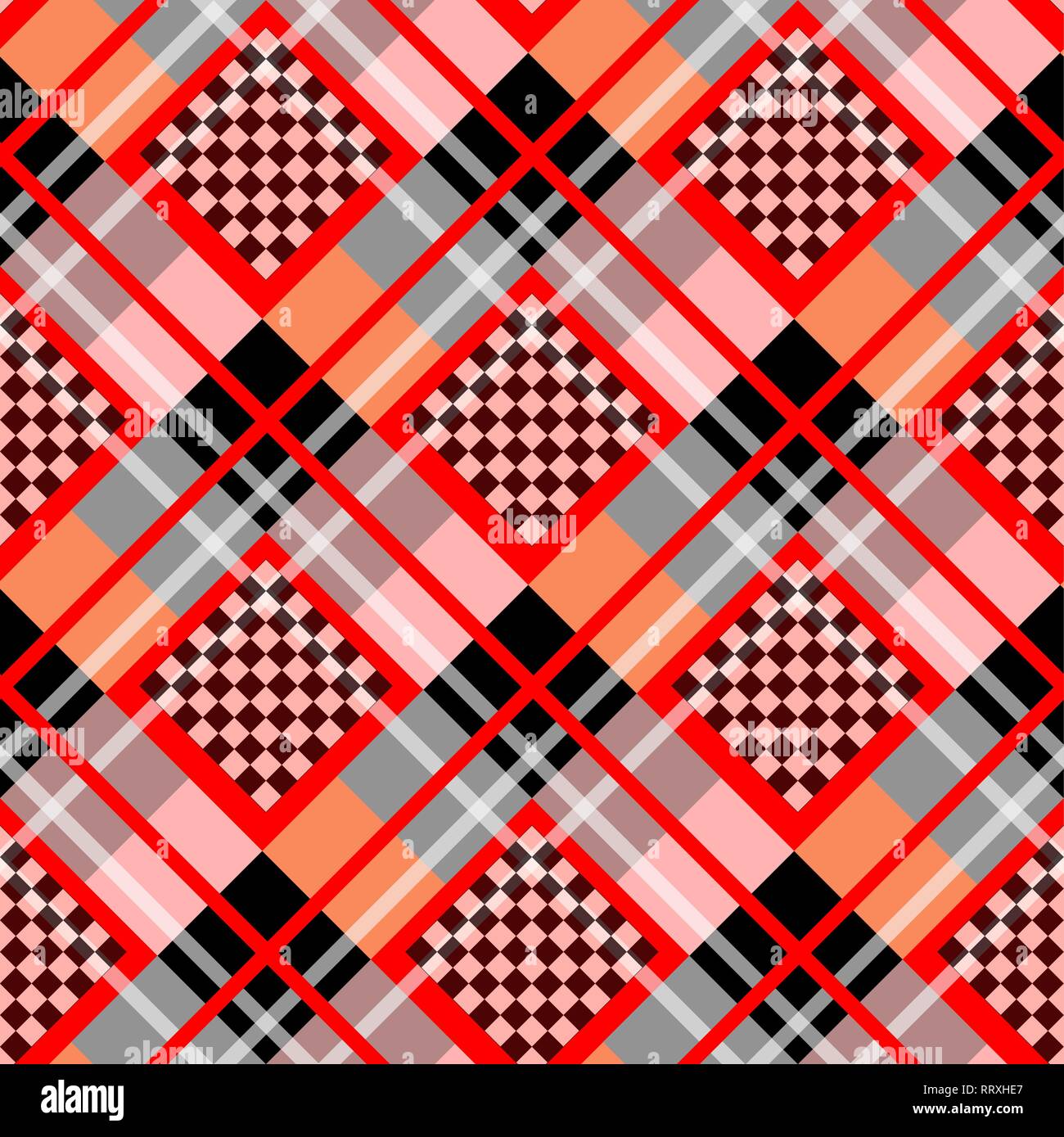 Red And White Diamond Background