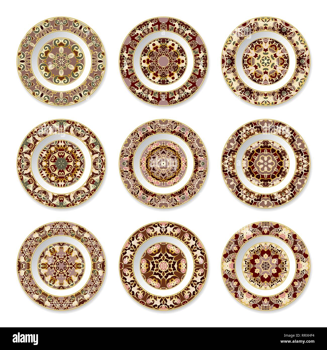 Gold plate painting Stock Vector Images - Alamy