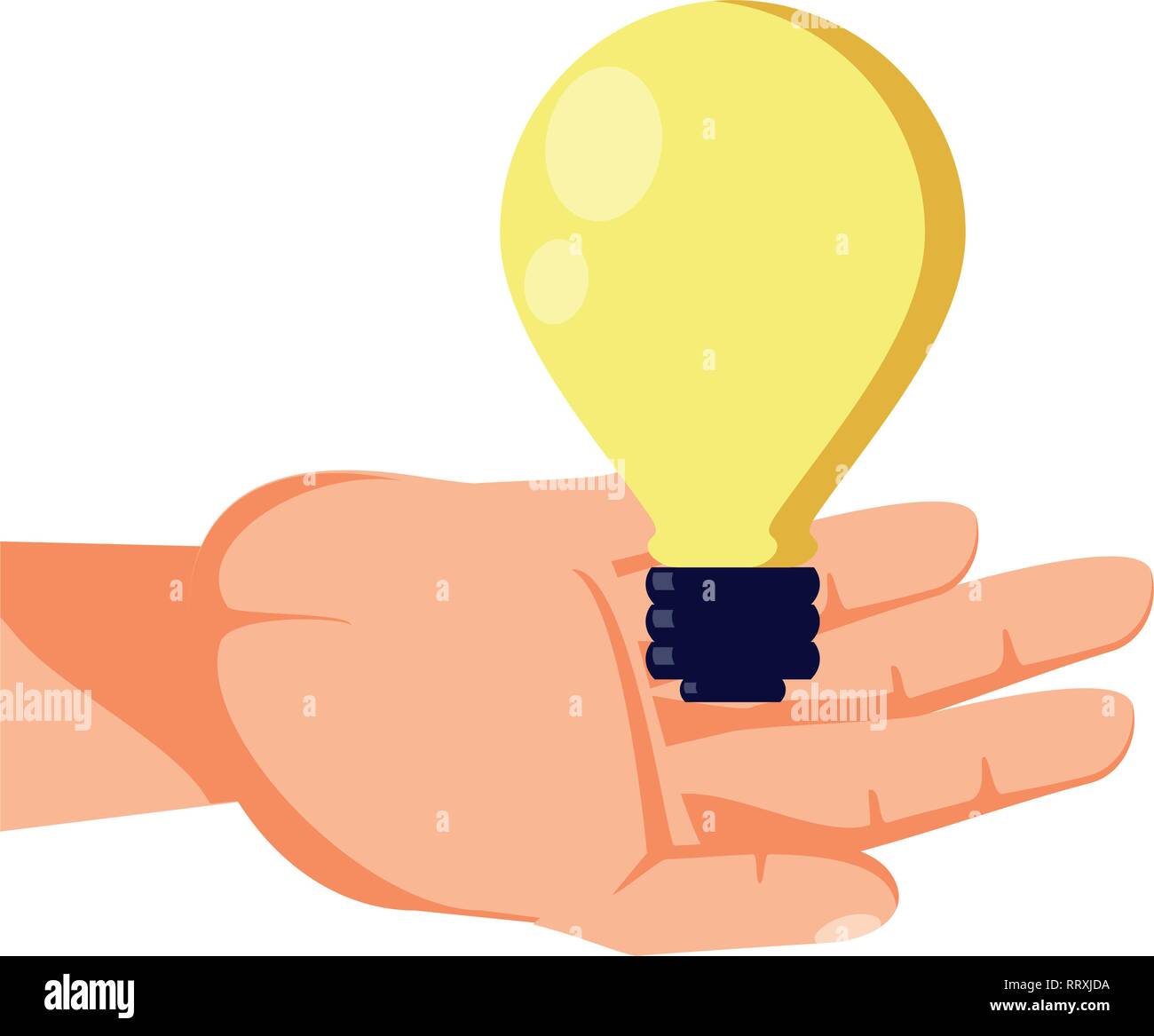 Bulb idea finger gesture hand vector hi-res stock photography and ...