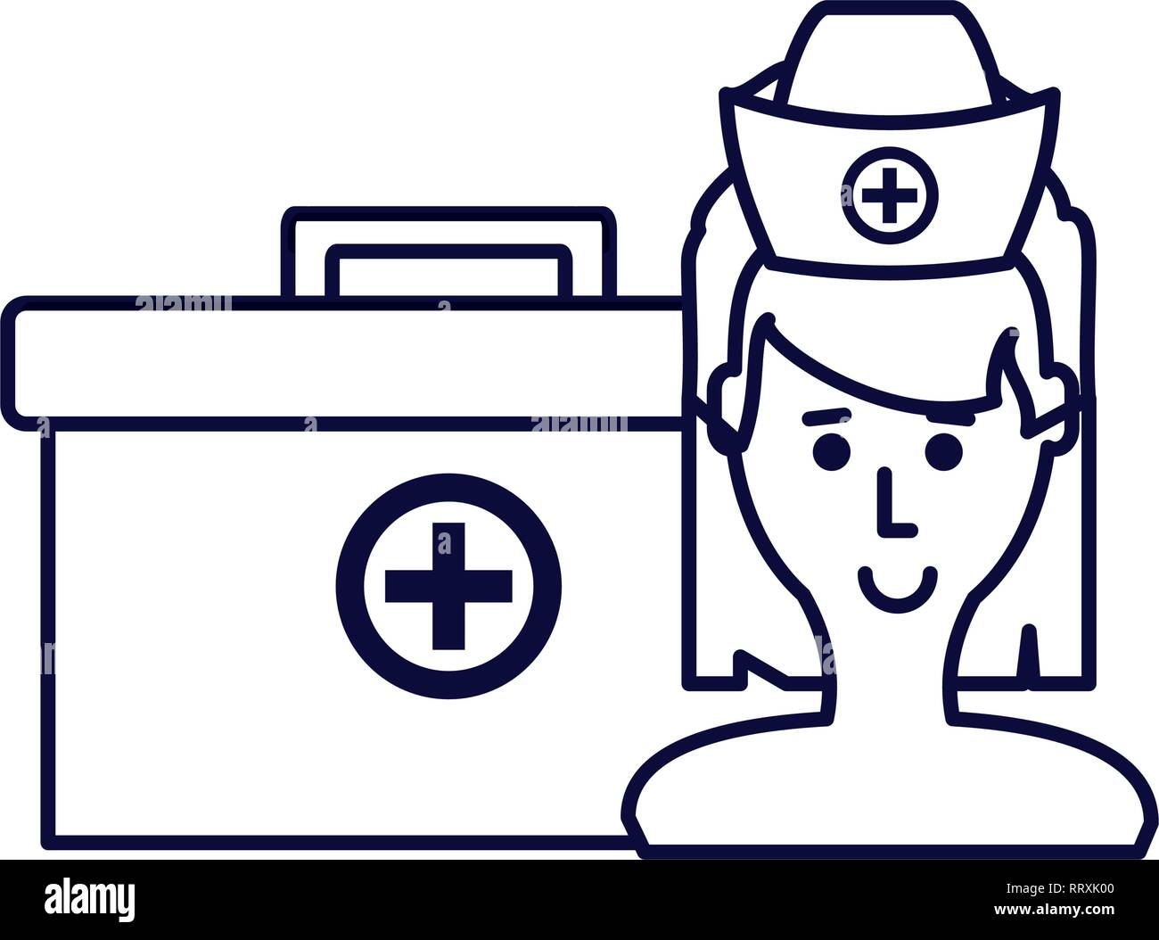 medical nurse with first aid kit vector illustration design Stock ...