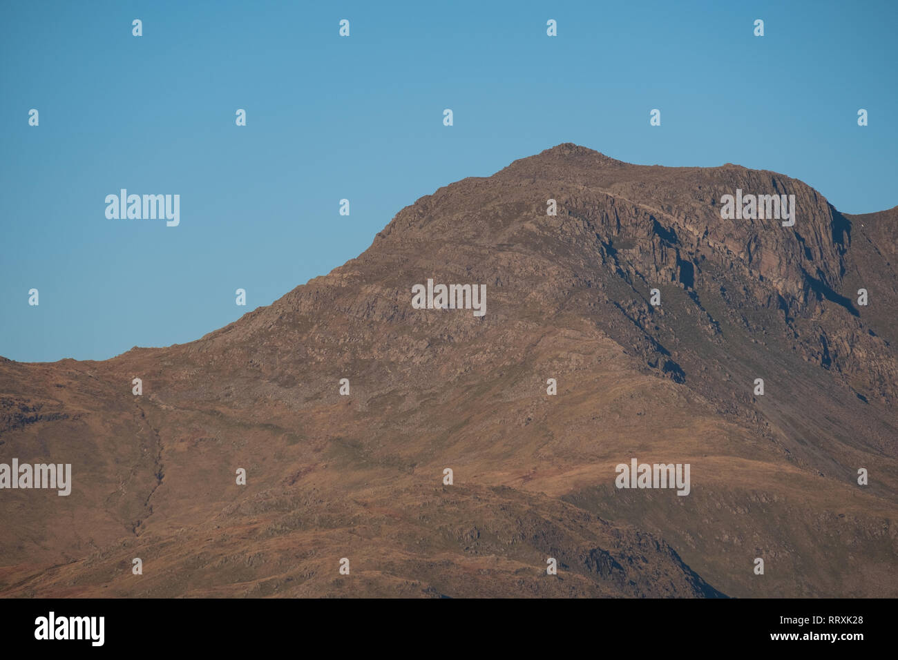 Close up summit shot of Bowfell from Side Pike, Lake District, UK Stock ...