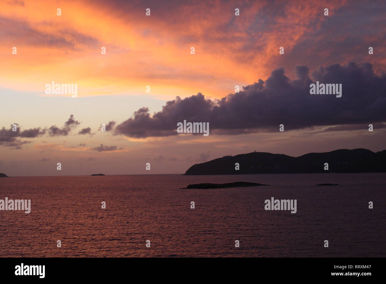 Sunrise over St. Thomas Stock Photo - Alamy