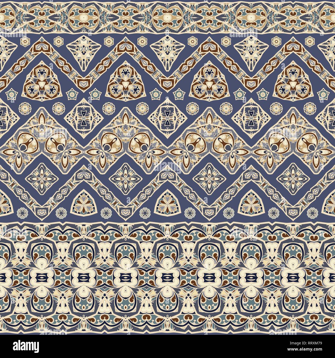 Seamless ethnic patterns for border. Repeated oriental motif for fabric ...