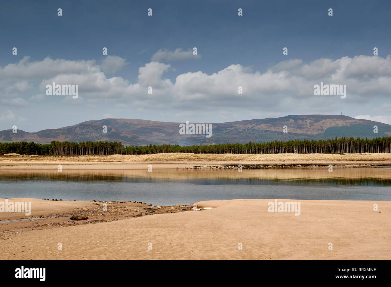 COUL LINKS EMBO SCOTLAND BEACH AT THE END OF THE LINKS AND THE MOUTH OF ...