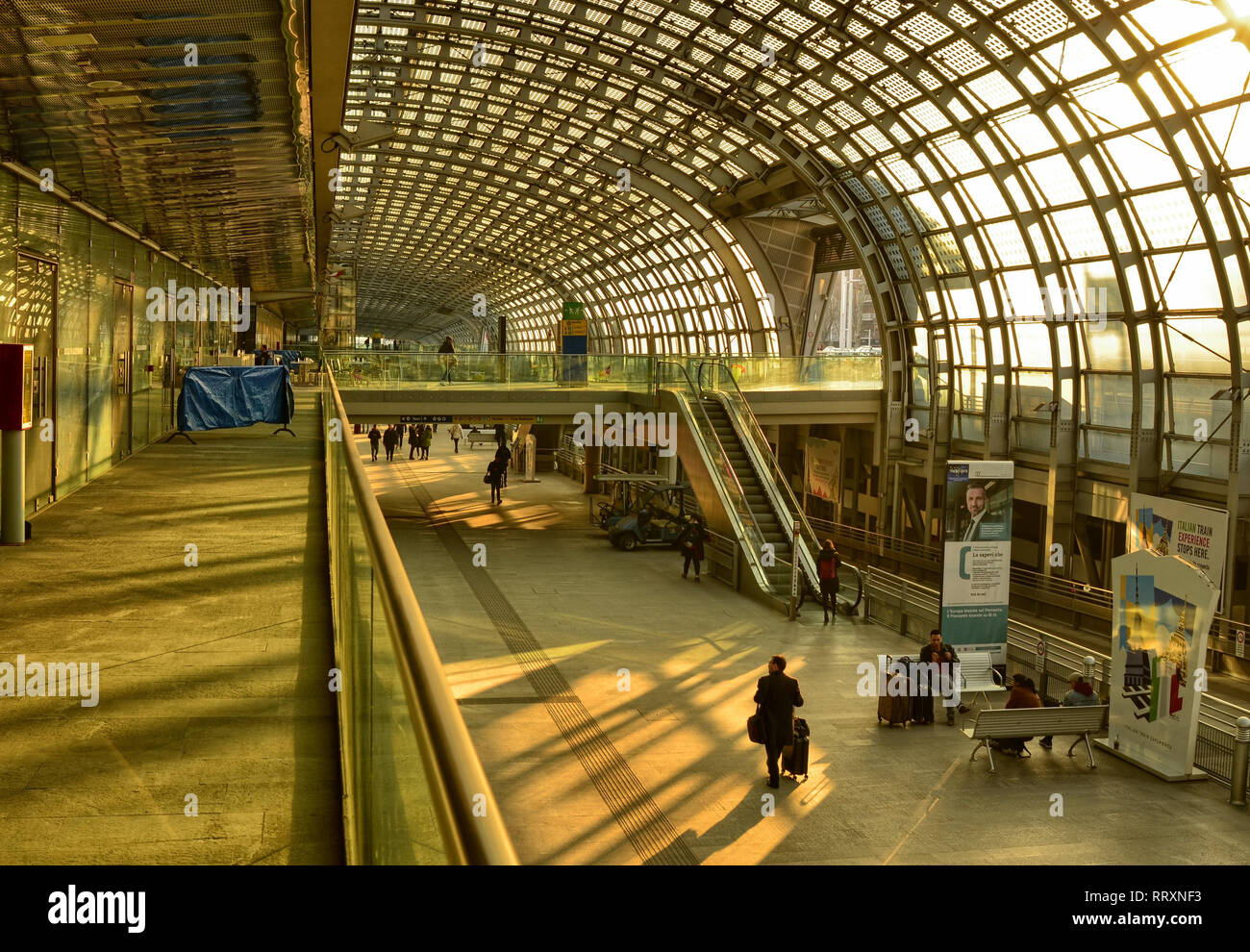 Turin, Piedmont, Italy. February 2019. Porta Susa railway station ...