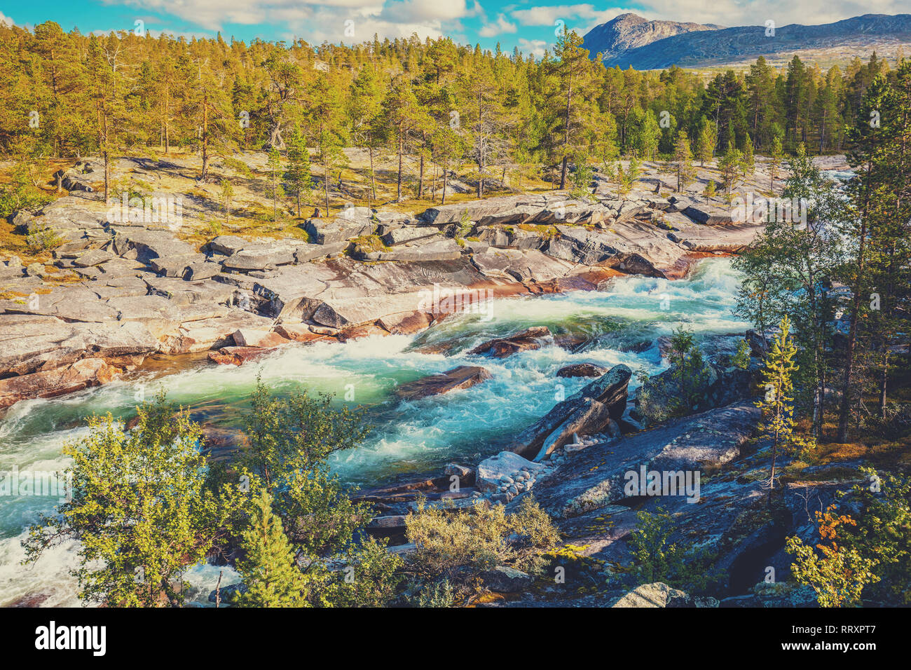 Rough mountain river. Beautiful nature of Norway Stock Photo - Alamy
