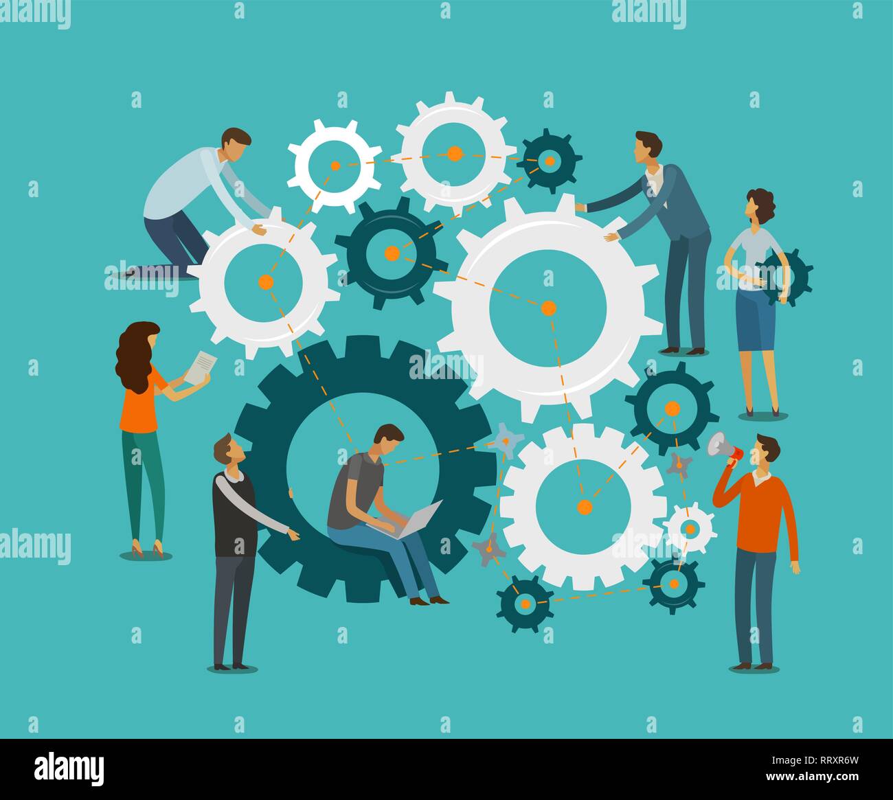Team work concept. Business, teamwork infographics. Gears vector ... Team work concept. Business, teamwork infographics. Gears vector ...