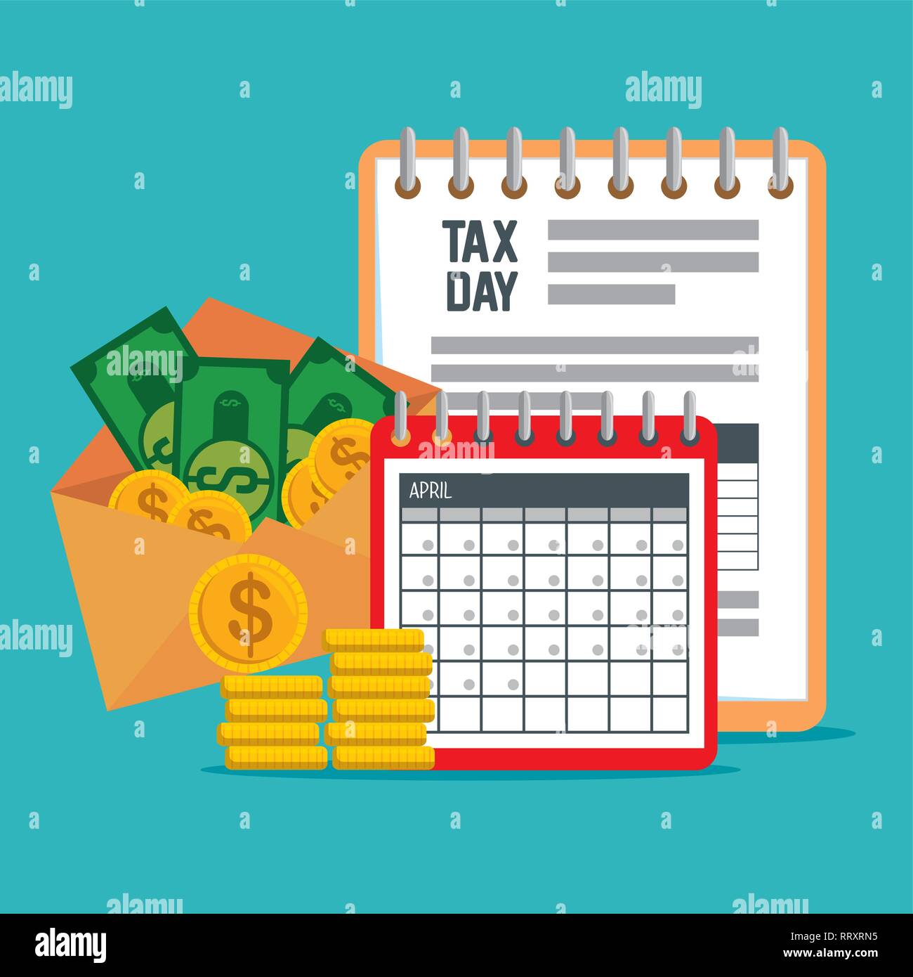 Tax calendar bills coins hi-res stock photography and images - Alamy