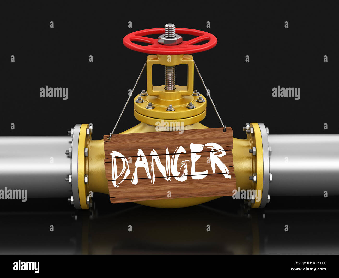 Pipeline with Danger. Image with clipping path Stock Photo - Alamy
