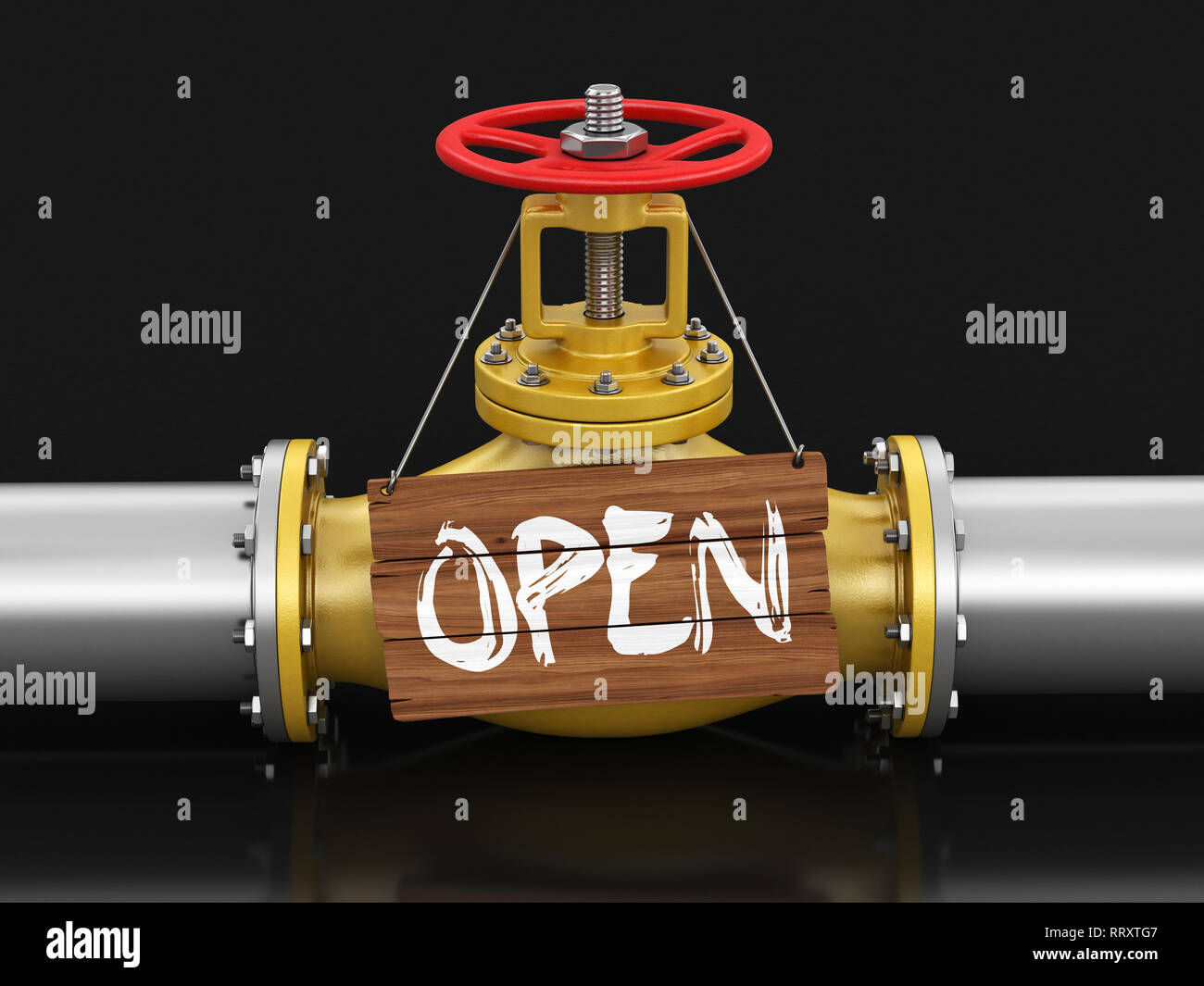 Pipeline with Open. Image with clipping path Stock Photo - Alamy