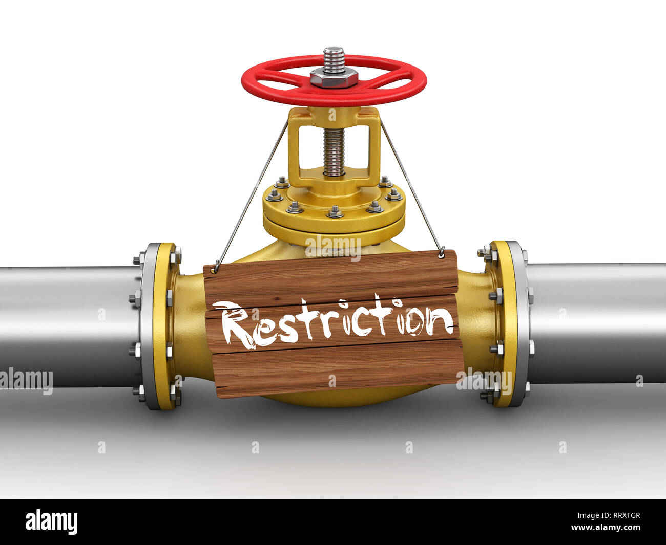 Pipeline with Restriction. Image with clipping path Stock Photo - Alamy