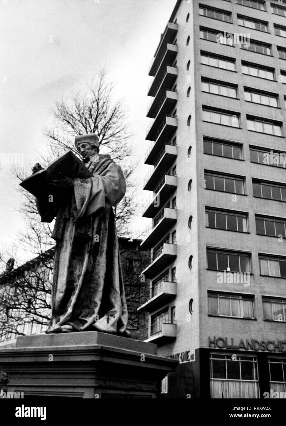 Holland - The Netherlands, Rotterdam, ca. 1954, Statue of Desiderius ...
