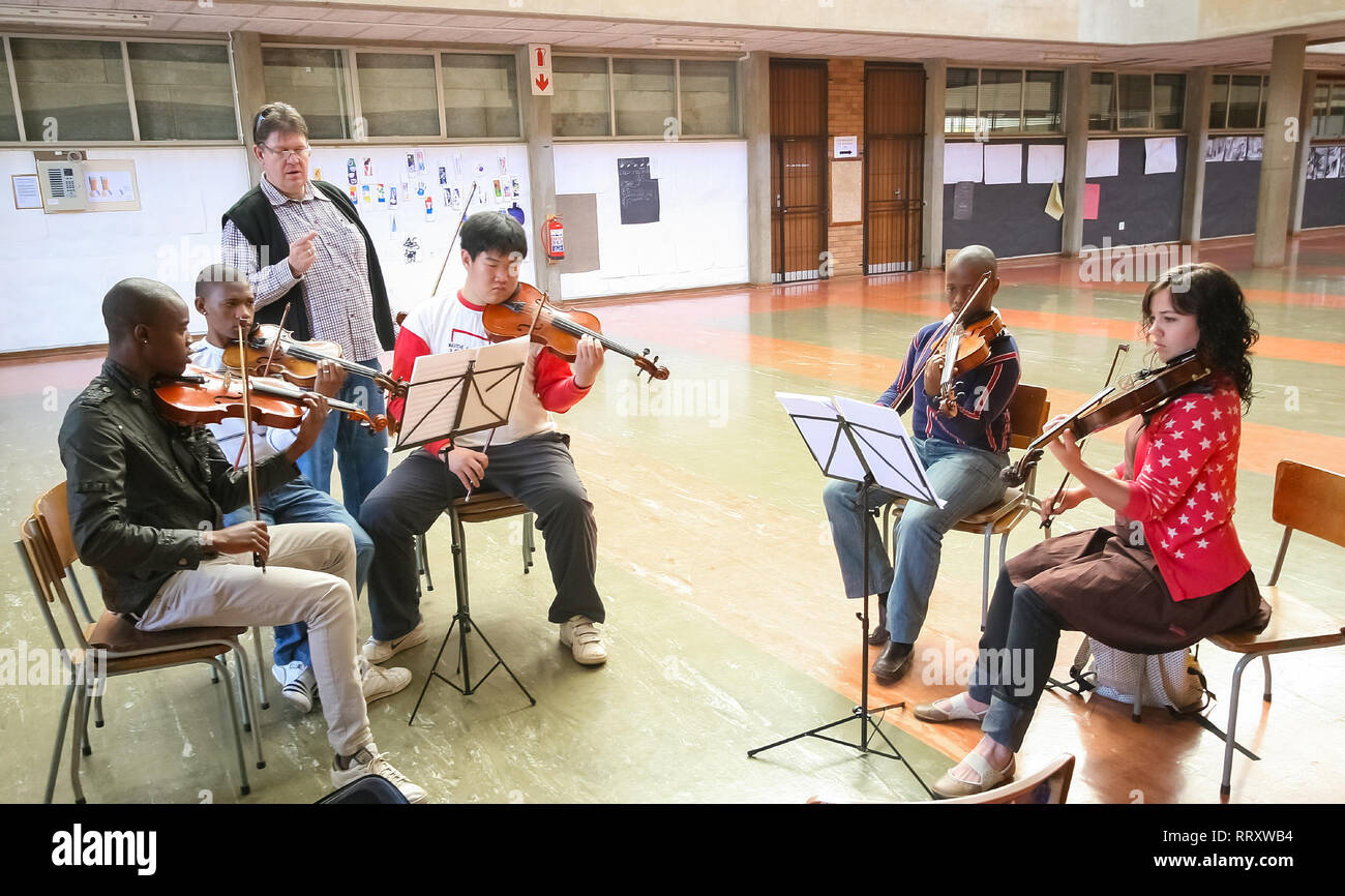 Johannesburg, South Africa - August 28 2010: Teacher at music school ...