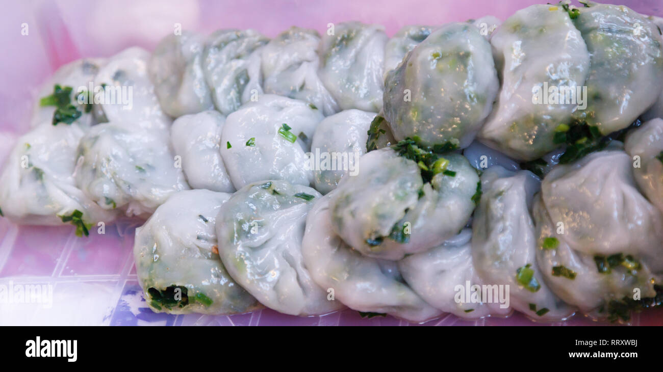 Traditional Thai Street Food Cuisine, Kanom Gui Chai (Leek Stuffed ...