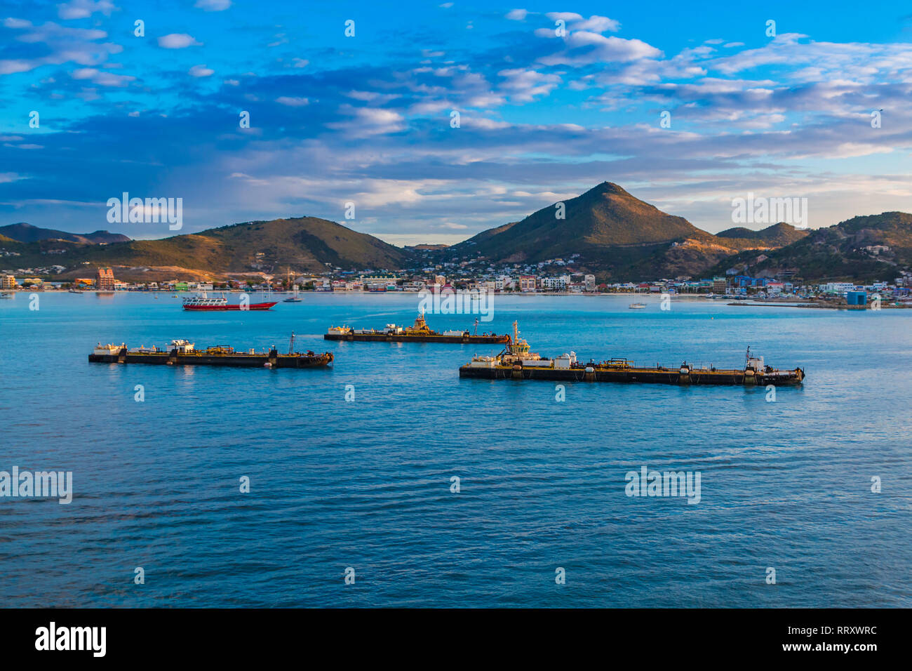 Massive tankers in the harbor of St Martin Stock Photo - Alamy