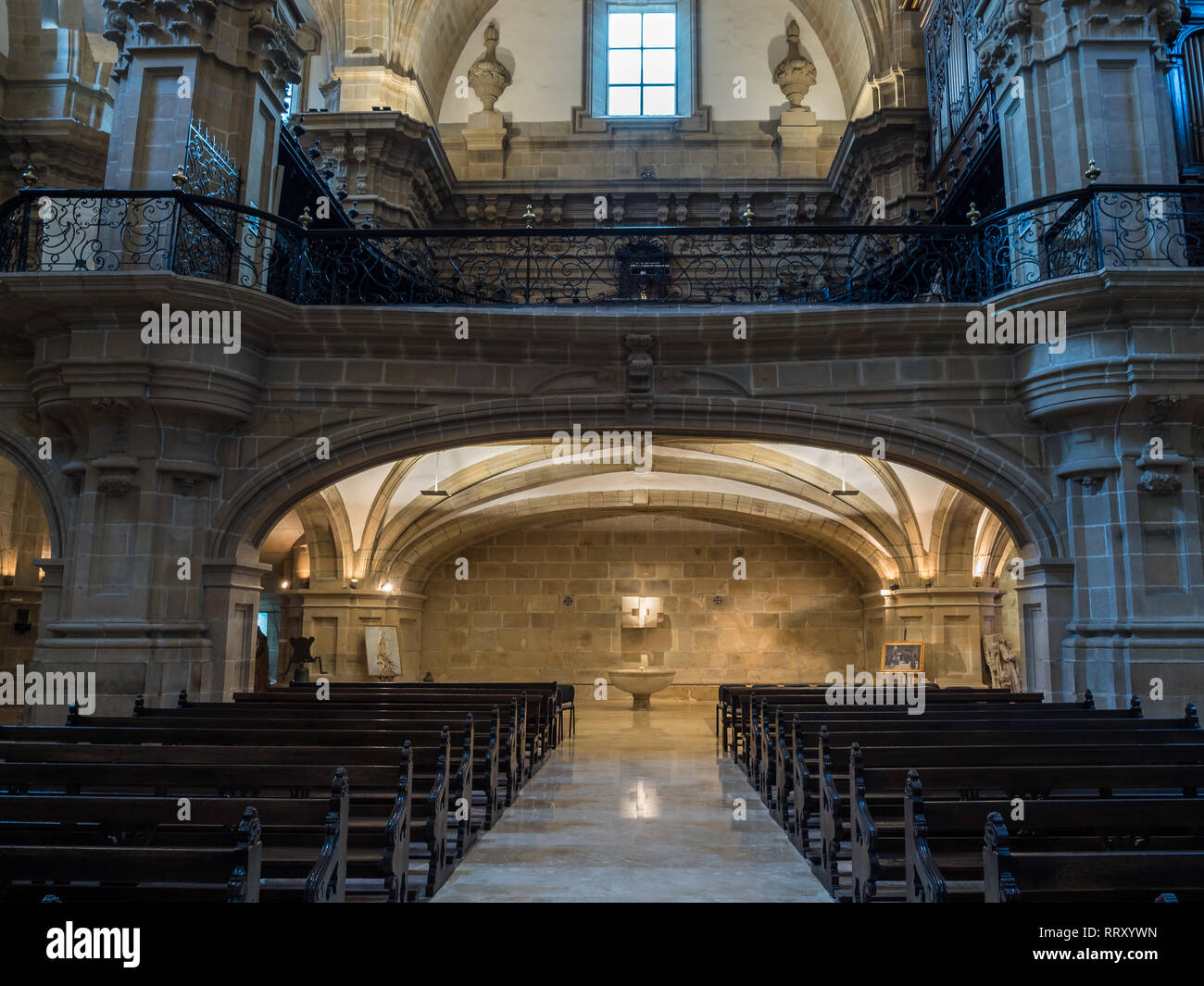 Basilica of Santa Maria del Coro in San Sebastian - Donostia, Spain. It ...